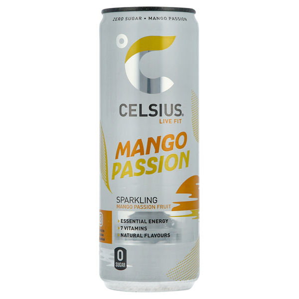Celsius Mango passion fruit flavored energy drink 355ml | Supermarket ...