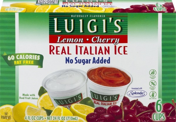 Real Italian Ice Cups Lemon & Cherry - 6 Ct | Seabras Market