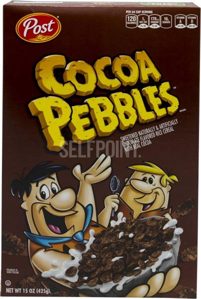Cocoa Pebbles Cereal Box