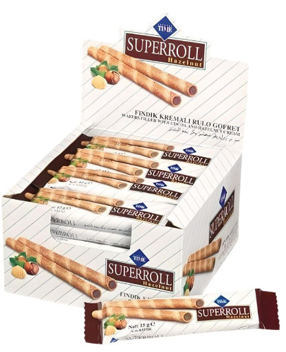Superroll wafer filled with cocoa and hazelnut flavor 24pcs | סופרמרקט קרוב אליי בירושלים ...