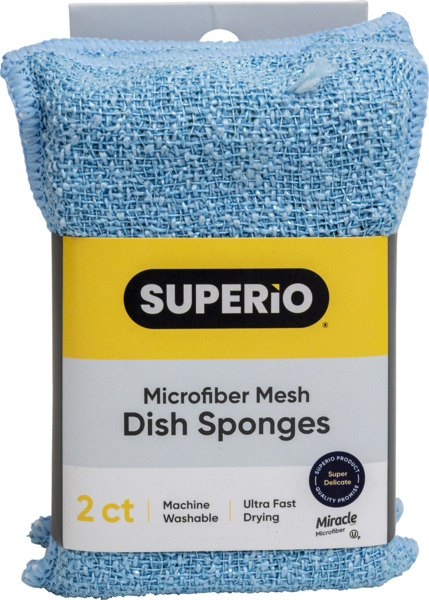 Microfiber Mesh Dish Sponges 2 ct | Evergreen